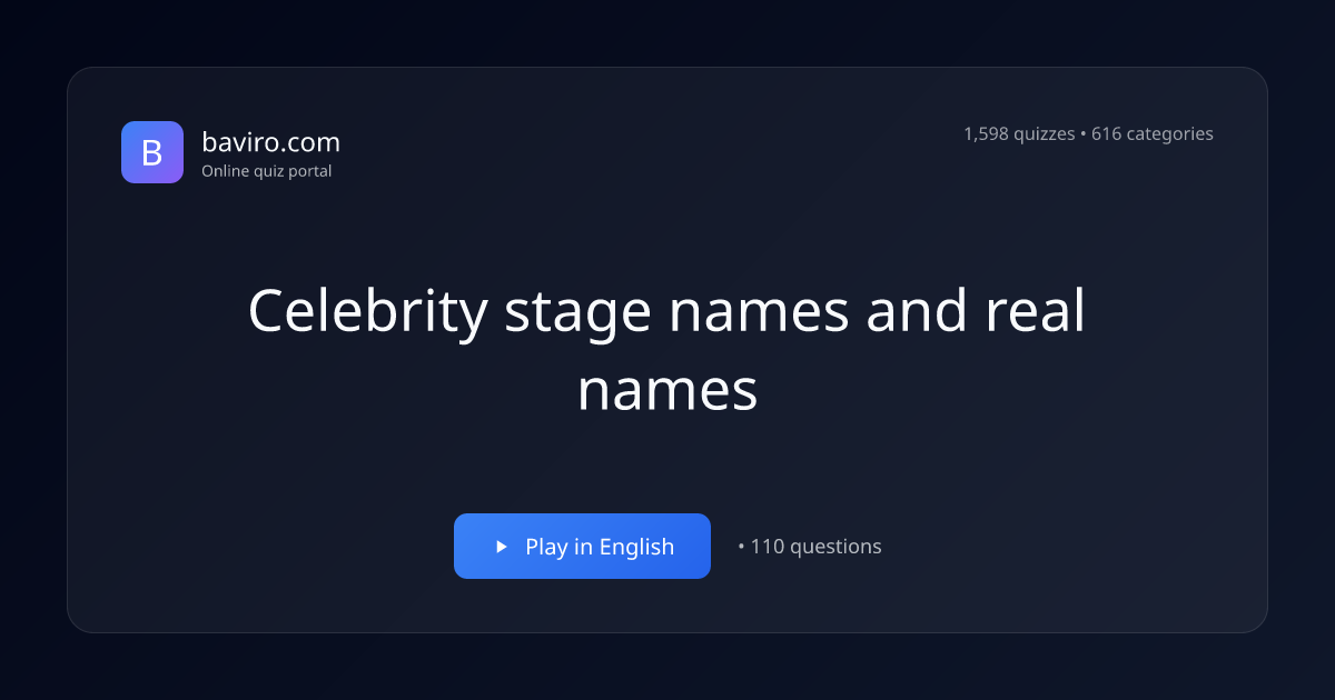 Celebrity stage names and real names | Baviro.com