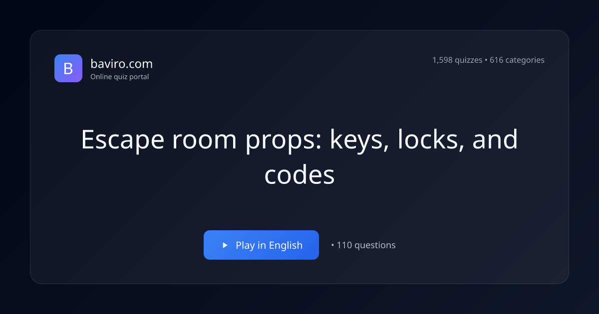 Escape room props: keys, locks, and codes | Baviro.com