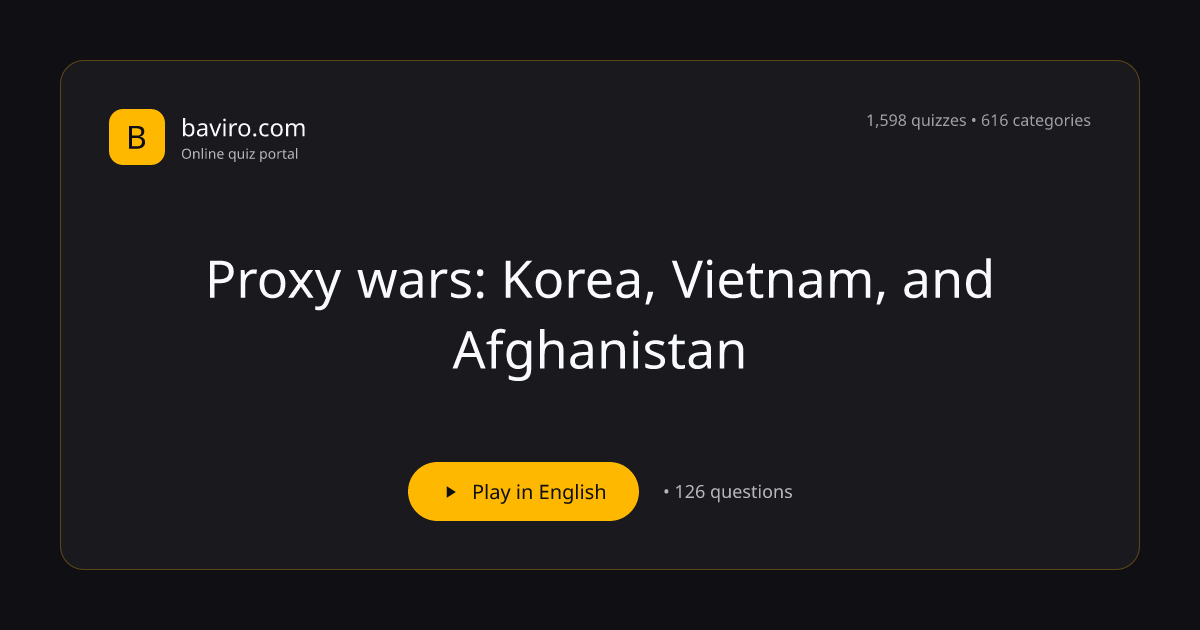 Proxy wars: Korea, Vietnam, and Afghanistan Quiz | Baviro