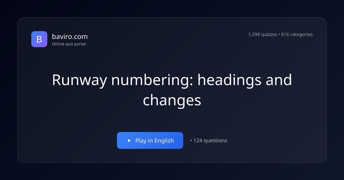 Runway numbering: headings and changes | Baviro.com